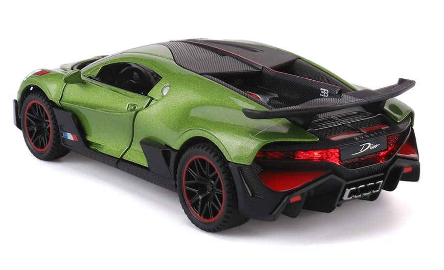 XXHUYAO 1/32 Bugatti Divo Metal Die Casting Toy Car for 3 to 12 Year Old Boy,Pull Back Car,5.9 inch Length (Green)