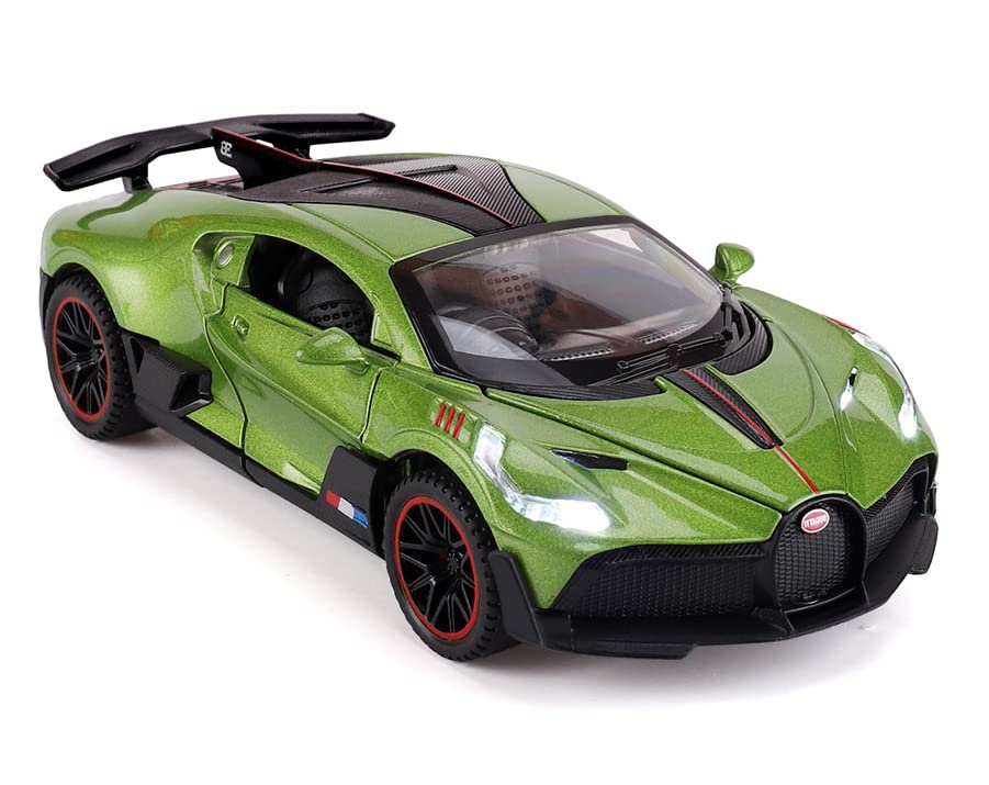 XXHUYAO 1/32 Bugatti Divo Metal Die Casting Toy Car for 3 to 12 Year Old Boy,Pull Back Car,5.9 inch Length (Green)