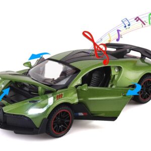 XXHUYAO 1/32 Bugatti Divo Metal Die Casting Toy Car for 3 to 12 Year Old Boy,Pull Back Car,5.9 inch Length (Green)