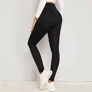 Ripped Warrior Legging for Women - High Waist Tummy Control Yoga Pants Workout Athletic Pants (as1, Alpha, l, x_l, Regular, Regular, Black Ripped Warrior Legging)