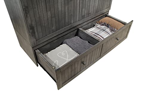 Mega Solutions Murphybedz Tuscany Murphy Cabinet Chest Bed with Charging Station 6 Inch, Queen (Galaxy Grey)