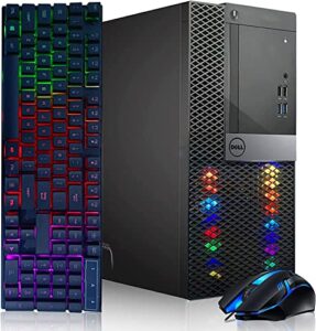 dell gaming pc desktop computer - intel quad i5 up to 3.6ghz, geforce gtx 1660 ti 6g, 32gb ddr4 memory, 128g ssd + 3tb, rgb keyboard & mouse, wifi & bluetooth 5.0, win 10 pro (renewed)