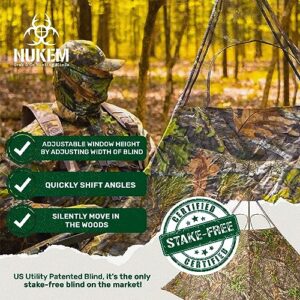 Nukem Grab & Go Hunting Ground Blind - Mossy Oak New Bottomland - Lightweight Stake-Free Pop Up Turkey & Deer Blind (Standard)