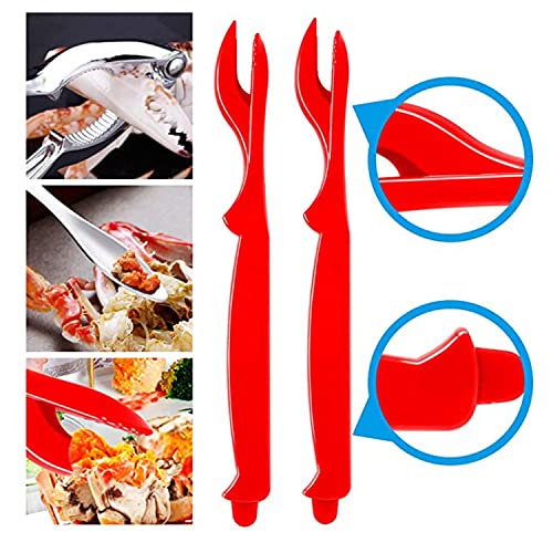 19Pcs Seafood Tool Set Nut Cracker Set Include 4 lobster crab mallets, 4 crab crackers, 4 Lobster Shellers, 4 crab leg forks/picks, 2 Seafood Scissors& Storage Bag