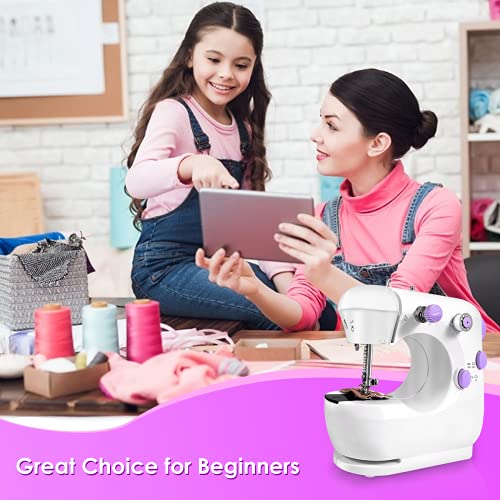 Sewing Machine, Portable Machine with Built-in Stitches, 2-Speed Mini Extension Table, Suitable for Beginners, Best Gift Kids Women Household Space Saver Safe Kit