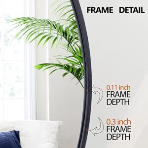 Smartxchoices Round Mirror 24 Inch, Metal Frame Wall Mounted Circle Mirrors, Vanity Modern Minimalist Décor for Entryway,Bathroom Washrooms, Living Rooms