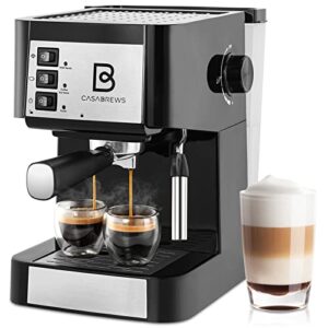 casabrews 20 bar espresso machine, professional espresso coffee maker with milk frother steam wand, compact cappuccino machine and espresso maker with 50 oz water tank for latte, gift for men or women