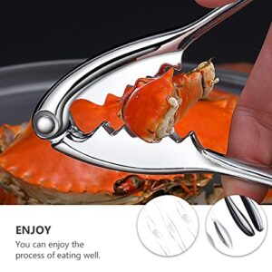 BESTonZON 1 set 5 pcs Crackers Picks Lobster Opener Nut Stainless for Forks Hard Silver Kit Crayfish Eating Shrimp Shell Peel Clamps Tools Seafood Accessories Nutcrackers Claw of and Crab,