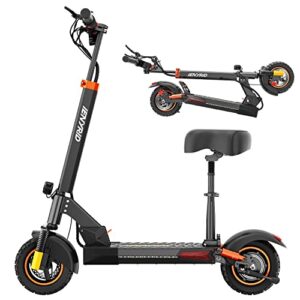 800w scooter electric for adults, foldable electric scooter adults escooter motorized kick scooter with detachable seat, 10" tire off road e scooters, 28mph top speed, 22 miles long range