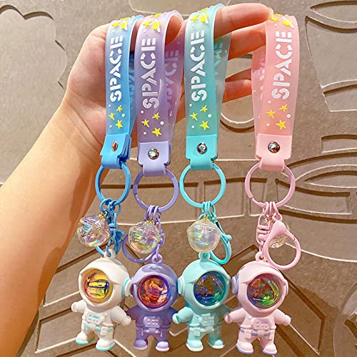 KHIOPNT Cute Astronaut Keychains Space Key Chain with Sunset Light, Cool Outspace Keychains Pendant Car Keychains Wallet Gift