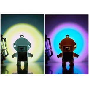 KHIOPNT Cute Astronaut Keychains Space Key Chain with Sunset Light, Cool Outspace Keychains Pendant Car Keychains Wallet Gift