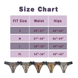 YDYDAFY Seamless Thongs for Women, Lace T Back Low Waist 100% Cotton Crotch Thongs for Women Leopard Thong Bikini