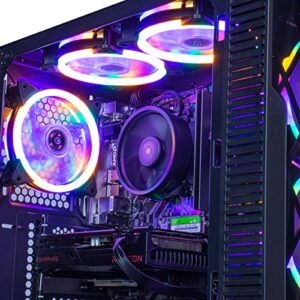 MXZ Gaming PC Desktop Computer, AMD Ryzen 5 4500, GTX1660S 6GB,16GB DDR4, NVME 500G SSD, 6RGB Fans, Win 11 Pro Ready, Gamer Desktop Computer(R5 4500| GTX1660S)