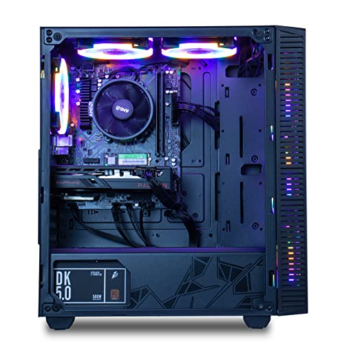 MXZ Gaming PC Desktop Computer, AMD Ryzen 5 4500, GTX1660S 6GB,16GB DDR4, NVME 500G SSD, 6RGB Fans, Win 11 Pro Ready, Gamer Desktop Computer(R5 4500| GTX1660S)