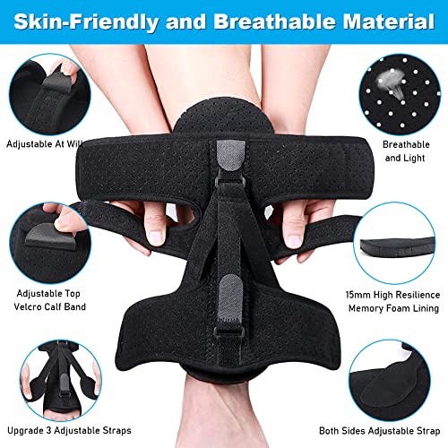 KASCLINO Plantar Fasciitis Night Splint, 3 Adjustable Straps Foot Brace for Ankle Heel Arch Pain Relief Associated for Women Men, Stronger Fixed, Foot-Drop Flat-Foot, Day&Night