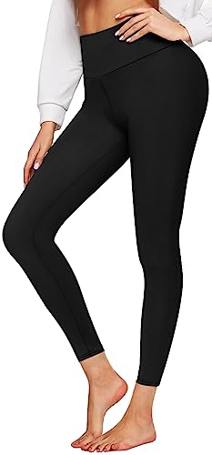 Leggings for Women - Butt Lift High Waisted Tummy Control No See-Through Yoga Pants Workout Running Leggings Black Large-X-Large