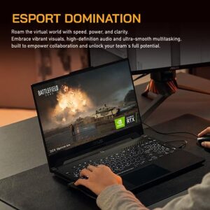 ASUS 2022 TUF F15 15.6" WQHD 144Hz Gaming Laptop, Intel 12th Core i7-12650H, NVIDIA GeForce RTX 3050 Graphics, 16GB DDR5 RAM, 512GB PCIe SSD, Backlit Keyboard, Win 11, Black, 32GB USB Card