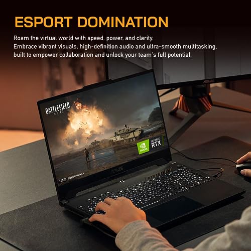 ASUS 2022 TUF F15 15.6" WQHD 144Hz Gaming Laptop, Intel 12th Core i7-12650H, NVIDIA GeForce RTX 3050 Graphics, 16GB DDR5 RAM, 512GB PCIe SSD, Backlit Keyboard, Win 11, Black, 32GB USB Card