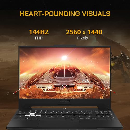 ASUS 2022 TUF F15 15.6" WQHD 144Hz Gaming Laptop, Intel 12th Core i7-12650H, NVIDIA GeForce RTX 3050 Graphics, 16GB DDR5 RAM, 512GB PCIe SSD, Backlit Keyboard, Win 11, Black, 32GB USB Card