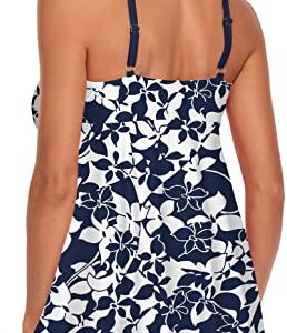 Omichic Womens Tummy Control Swimderss Two Piece Tankini Swimsuits Flowy Bikini Bathing Suits Tank Top with Boyshorts Swimwear