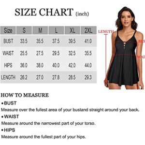 Omichic Womens Tummy Control Swimderss Two Piece Tankini Swimsuits Flowy Bikini Bathing Suits Tank Top with Boyshorts Swimwear