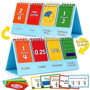 torlam fraction manipulatives for elementary school, fraction circles & percentage & decimal flip chart, kids math games math manipulatives for 1st, 2nd, 3rd, 4th, 5th, 6th grade homeschool supplies