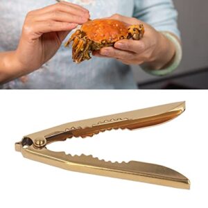 ZJchao Crab Cracker, Stainless Steel Gold Seafood Tools Non Slip Robust Crab Lobster Crackers Nutcracker Chestnut Walnut Opener Clip for Home Kitchen Hotel Seafood