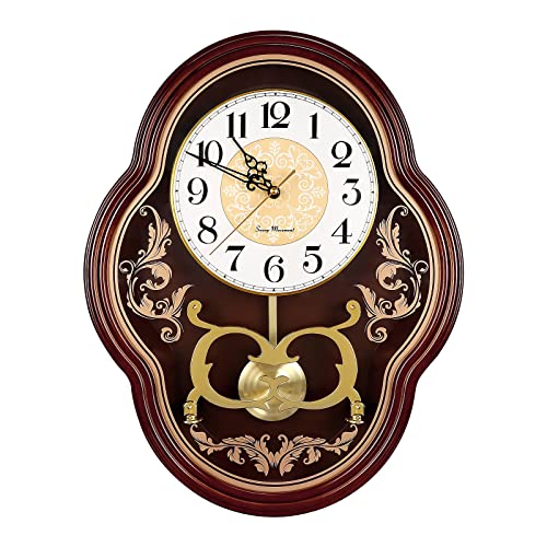 YEQKINIG Wall Clock 15 inch Large Silent Clock, Battery Powered, No Ticking Quartz Pendulum Clock,Wall Clock for Living Room Decor，Suitable for Bedroom、Bathroom、Farmhouse、Kitchen...