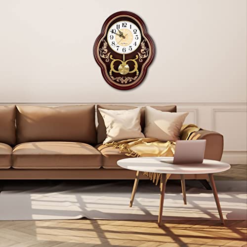 YEQKINIG Wall Clock 15 inch Large Silent Clock, Battery Powered, No Ticking Quartz Pendulum Clock,Wall Clock for Living Room Decor，Suitable for Bedroom、Bathroom、Farmhouse、Kitchen...