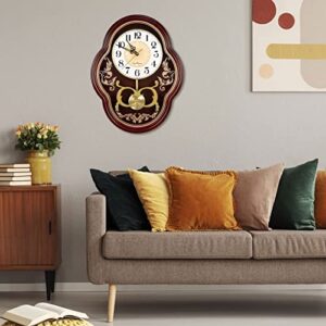 YEQKINIG Wall Clock 15 inch Large Silent Clock, Battery Powered, No Ticking Quartz Pendulum Clock,Wall Clock for Living Room Decor，Suitable for Bedroom、Bathroom、Farmhouse、Kitchen...