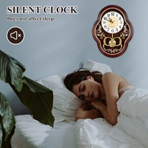 YEQKINIG Wall Clock 15 inch Large Silent Clock, Battery Powered, No Ticking Quartz Pendulum Clock,Wall Clock for Living Room Decor，Suitable for Bedroom、Bathroom、Farmhouse、Kitchen...