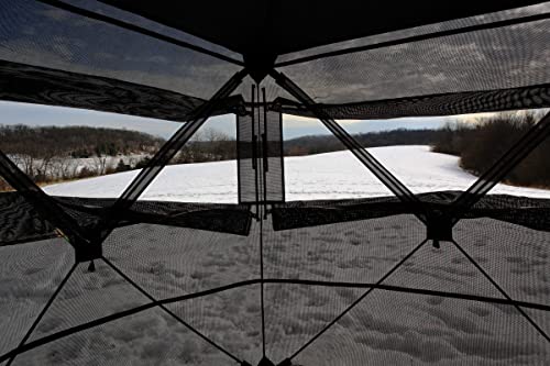 Ameristep FieldView 3 Durable One-Way View See-Through Mesh Hub Style Hunting Ground Blind | 3 Hunters Concealment | Mossy Oak DNA Camo