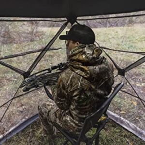 Ameristep FieldView 3 Durable One-Way View See-Through Mesh Hub Style Hunting Ground Blind | 3 Hunters Concealment | Mossy Oak DNA Camo