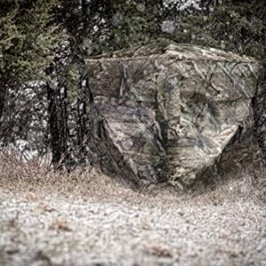 Ameristep FieldView 3 Durable One-Way View See-Through Mesh Hub Style Hunting Ground Blind | 3 Hunters Concealment | Mossy Oak DNA Camo