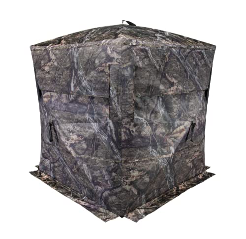 Ameristep FieldView 3 Durable One-Way View See-Through Mesh Hub Style Hunting Ground Blind | 3 Hunters Concealment | Mossy Oak DNA Camo