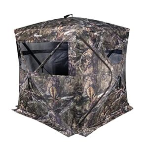 Ameristep FieldView 3 Durable One-Way View See-Through Mesh Hub Style Hunting Ground Blind | 3 Hunters Concealment | Mossy Oak DNA Camo