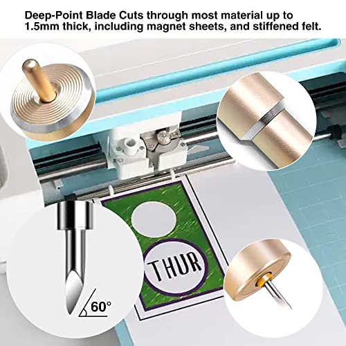 Premium Fine Point Cut Blades, Explore Deep Point Blades and Housing Compatible with Cricut Maker Cricut Explore One Explore Air and Explore Air 2 Cutting Machines