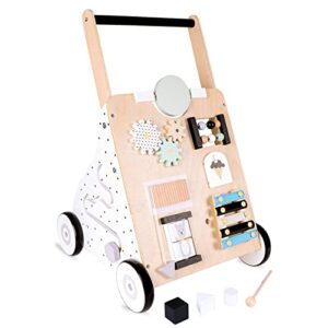 myharney wooden baby walker baby push walkers push toys for babies walker learning to walk for 1 year old baby boys & girls toddler push & pull toys wooden baby toys baby walker with wheels