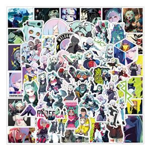 62pcs edgerunners anime stickers pack, manga poster cartoon vinyl waterproof for water bottle,laptop,phone,skateboard,scrapbooking,journaling gifts for adults teens kids for party favor supply