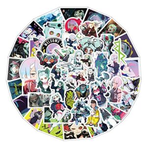 62Pcs Edgerunners Anime Stickers Pack, Manga Poster Cartoon Vinyl Waterproof for Water Bottle,Laptop,Phone,Skateboard,Scrapbooking,Journaling Gifts for Adults Teens Kids for Party Favor Supply