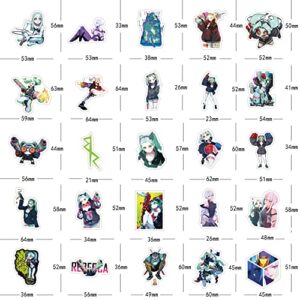 62Pcs Edgerunners Anime Stickers Pack, Manga Poster Cartoon Vinyl Waterproof for Water Bottle,Laptop,Phone,Skateboard,Scrapbooking,Journaling Gifts for Adults Teens Kids for Party Favor Supply