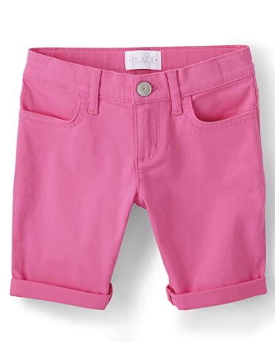 The Children's Place Girls' Solid Skimmer Shorts, Rose, 8