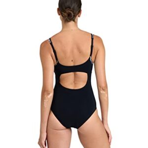 Arena Women's Standard Bodylift Francy Strap Back B-Cup Swimsuit, Black-White Multi, 40