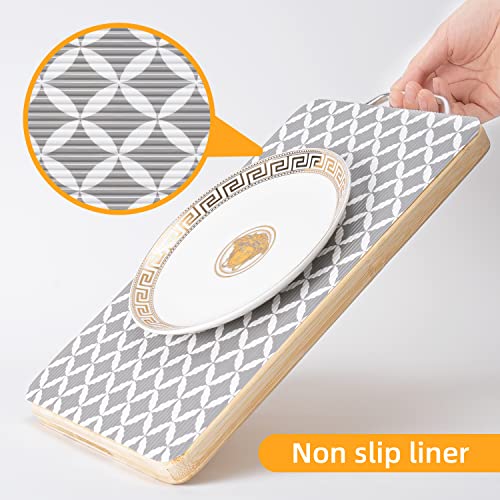 Shelf Liner for Kitchen Cabinets,12Inch x 10FT, Non Adhesive, Kitchen Drawer Liner Roll for Refrigerator/Pantry/Shelves/Under Sink, Waterproof Double Sided Non-Slip,Washable Cabinet Liners, Light Grey