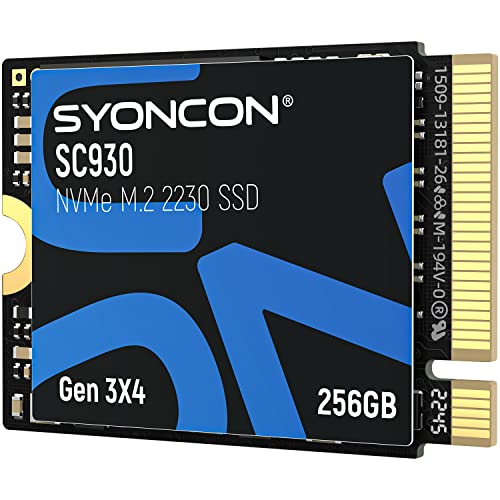 SYONCON SC930 M.2 2230 SSD NVMe PCIe Gen 3.0X4 Internal Solid State Drive Compatible with Steam Deck/Microsoft Surface pro 8/pro 7+/pro X/laptop3/laptop4/laptop go/book3 (256GB)