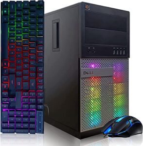 dell rgb gaming desktop pc, intel i5 3.2ghz, radeon rx 5500 xt 8g gddr6, 32g, 1tb ssd, wifi, bt 5.0, rgb keyboard & mouse, w10p64 (renewed)