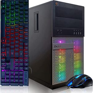 Dell RGB Gaming Desktop PC, Intel I5 3.2Ghz, Radeon RX 5500 XT 8G GDDR6, 32G, 1TB SSD, WiFi, BT 5.0, RGB Keyboard & Mouse, W10P64 (Renewed)