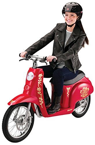 Razor Pocket Mod Bellezza - 36V Euro-Style Electric Scooter for Ages 14+, Up to 70 min Ride Time, 16" Pneumatic Tires, for Riders up to 220 lbs & V-17 Youth Multi-Sport Helmet, Gloss Black