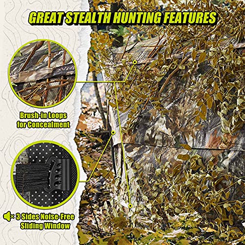 TIDEWE Hunting Blind (Camouflage) & Hunting Seat Cushion Heated with Backrest (Next Camo G2)