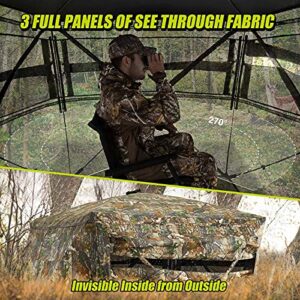 TIDEWE Hunting Blind (Camouflage) & Hunting Seat Cushion Heated with Backrest (Next Camo G2)